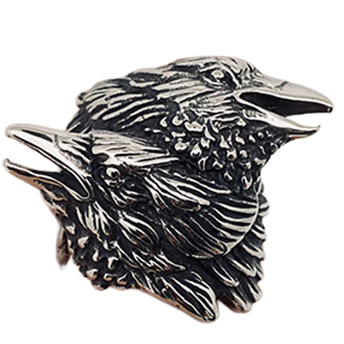 Death Messenger Double Crow Ring 💀🔥 – Iron & Clover Motorcycle Mercantile