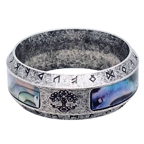 Tree of Life Viking Rune Ring 🛡️🔥 – Iron & Clover Motorcycle Mercantile